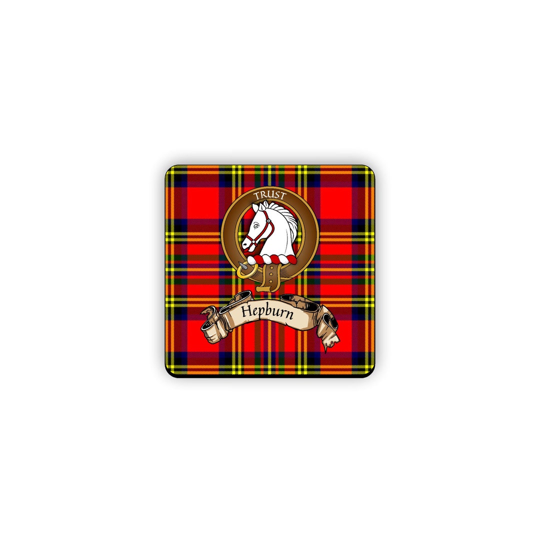 Hepburn Scottish Clan Tartan Motto Crest Rubber Coaster Set of 4 - Etsy UK