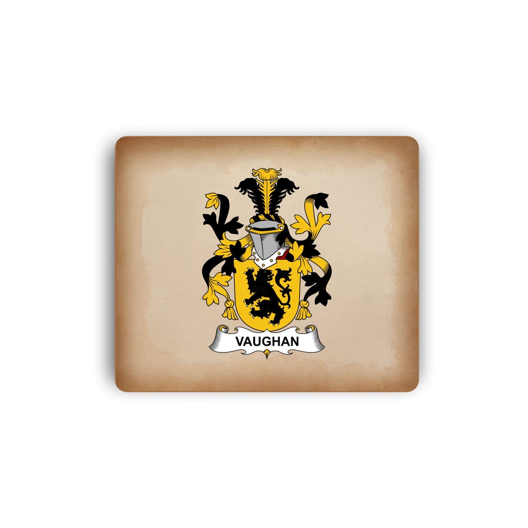 Vaughan Family Crest Parchment Print Natural Rubber Computer Mouse Pad ...