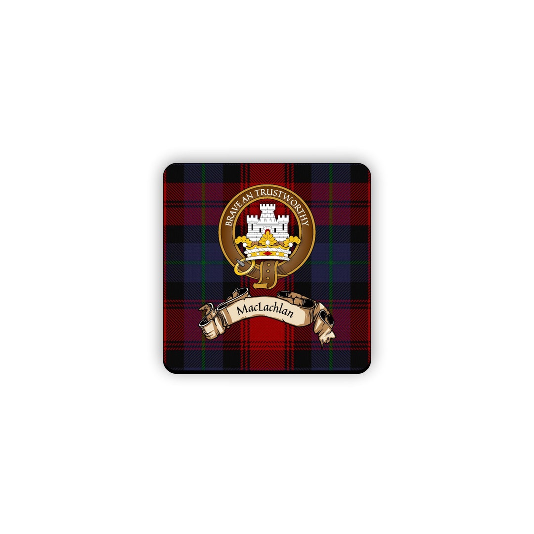 Maclachlan Scottish Clan Tartan Motto Crest Rubber Coaster Set of 4 - Etsy