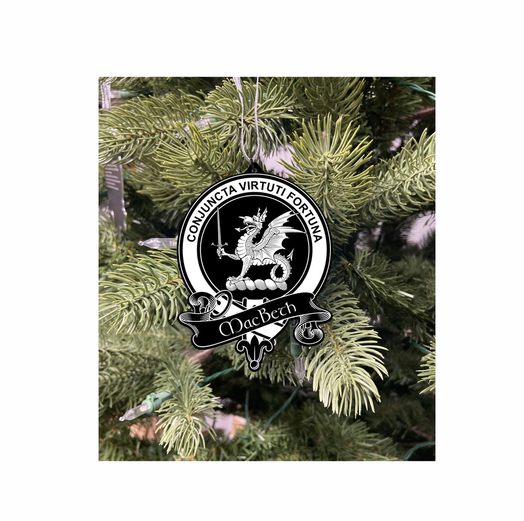 Laser Engraved Macbeth Clan Crest Christmas Ornament - Scottish Family ...