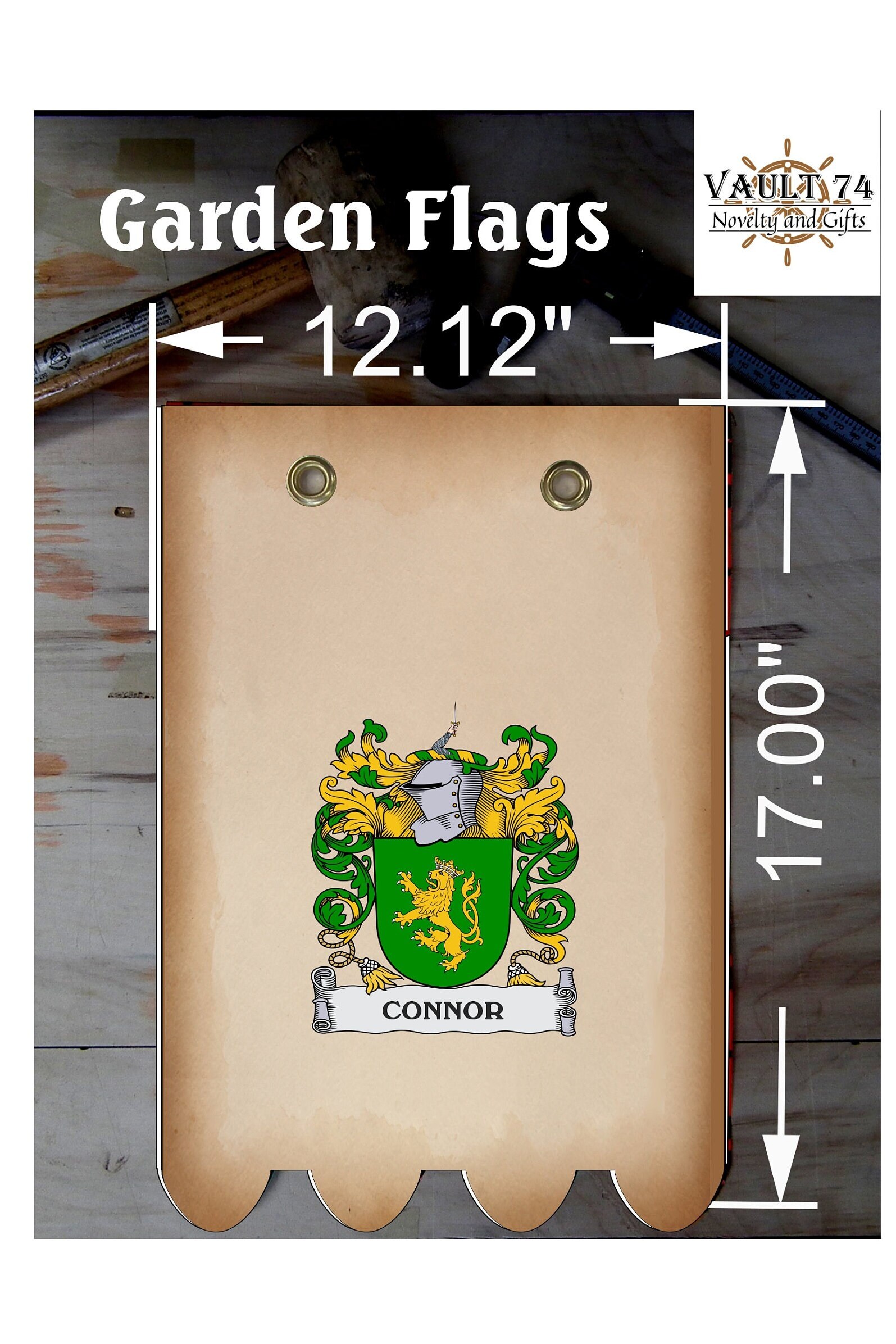 Connor O'Connor Kerry Family Crest Canvas Garden Flag | Etsy