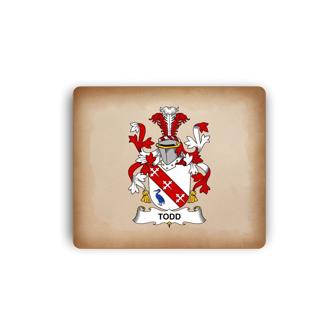 Todd Family Crest Parchment Print Natural Rubber Computer Mouse Pad - Etsy
