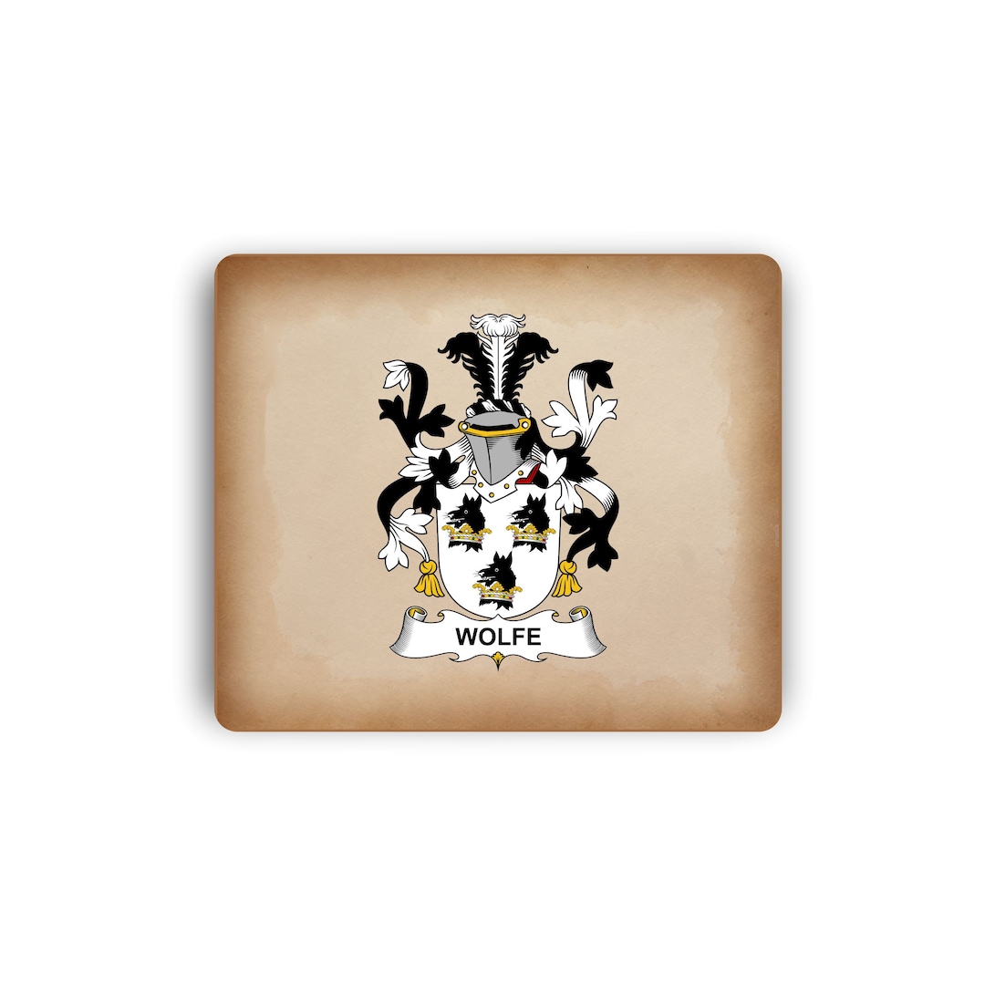 Wolfe Family Crest Parchment Print Natural Rubber Computer Mouse Pad - Etsy