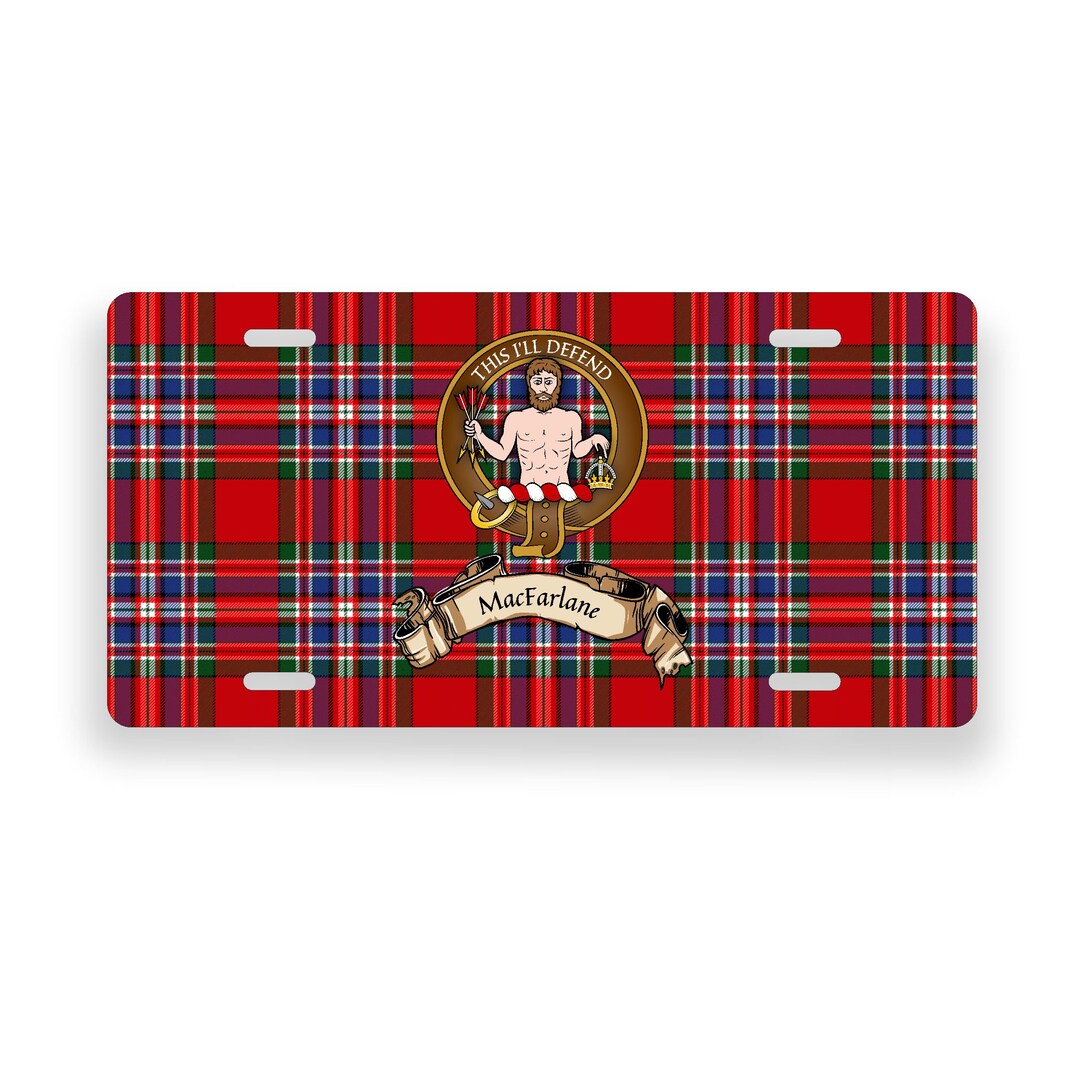 Macfarlane Scottish Clan Tartan Crest Novelty License Plate - Etsy