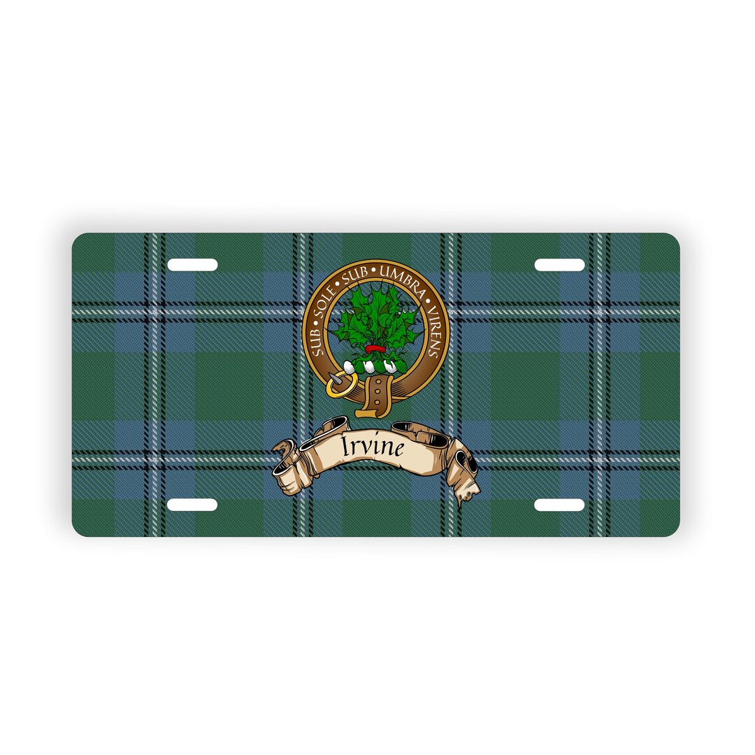 Irvine Scottish Clan Tartan Crest Novelty License Plate - Etsy