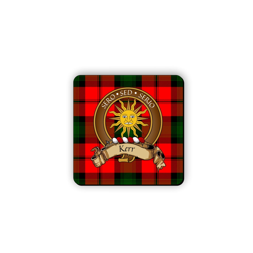 Kerr Scottish Clan Tartan Motto Crest Rubber Coaster Set of 4 - Etsy