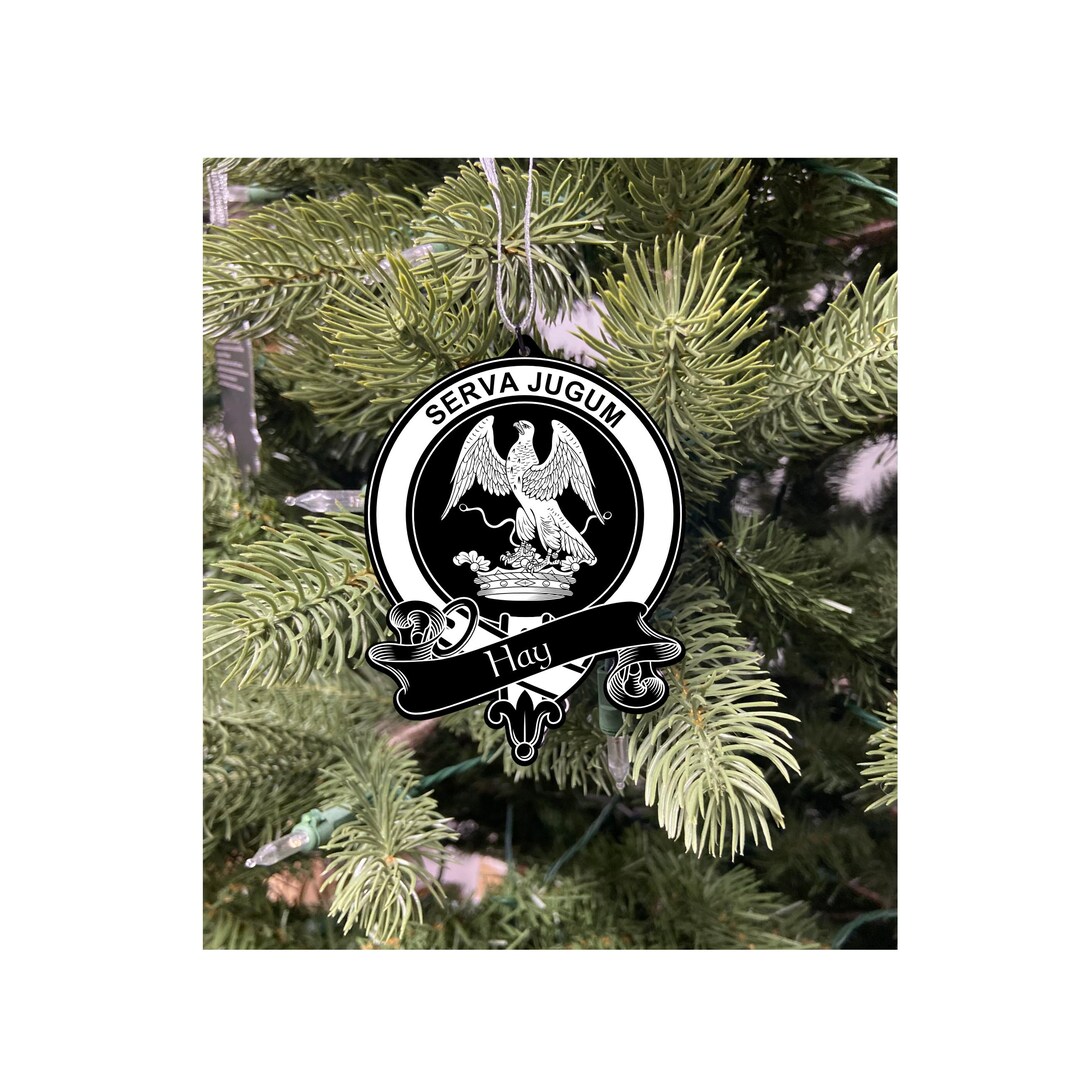 Laser Engraved Hay Family Crest Christmas Ornament - Scottish Clan - Etsy