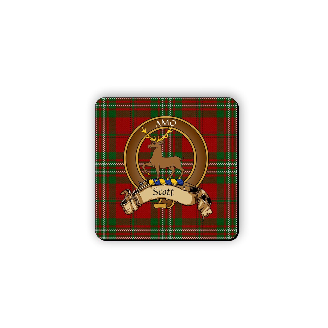 Scott Scottish Clan Tartan Motto Crest Rubber Coaster Set of 4 - Etsy