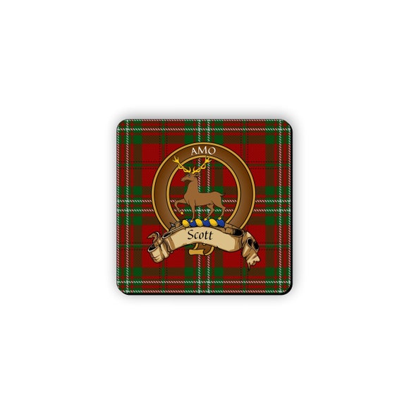 Scott Scottish Clan Tartan Motto Crest Rubber Coaster | Etsy