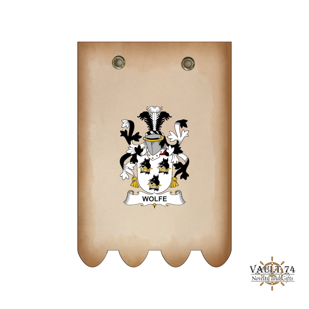 Wolfe Family Crest Canvas Garden Flag - Etsy