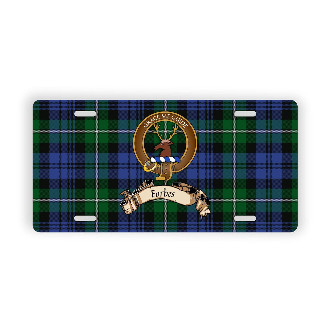 Forbes Scottish Clan Tartan Crest Novelty License Plate - Etsy