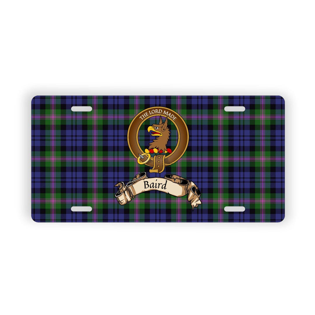Baird Scottish Clan Tartan Crest Novelty License Plate - Etsy