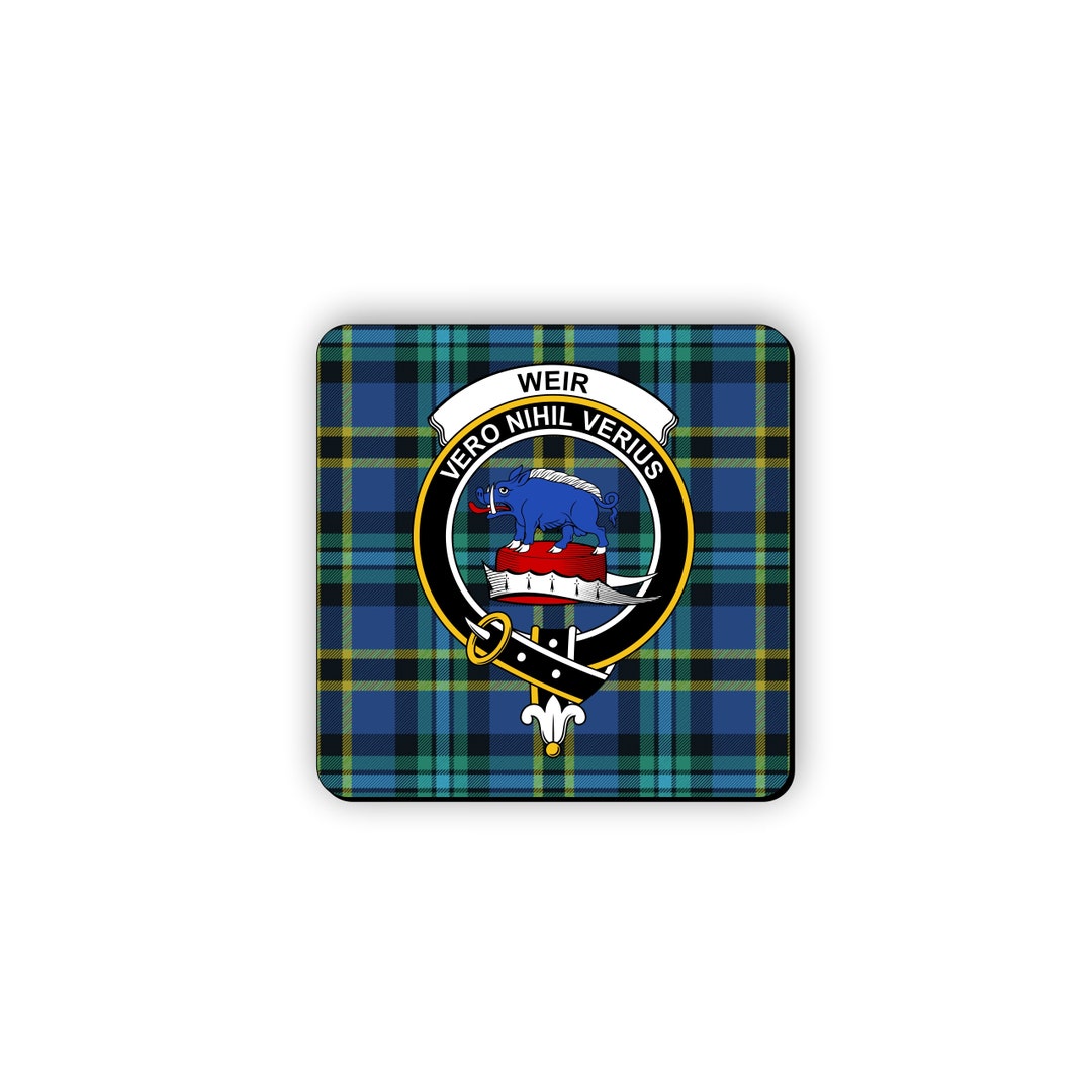 Weir Scottish Clan Tartan Motto Crest Rubber Coaster Set of 4 - Etsy