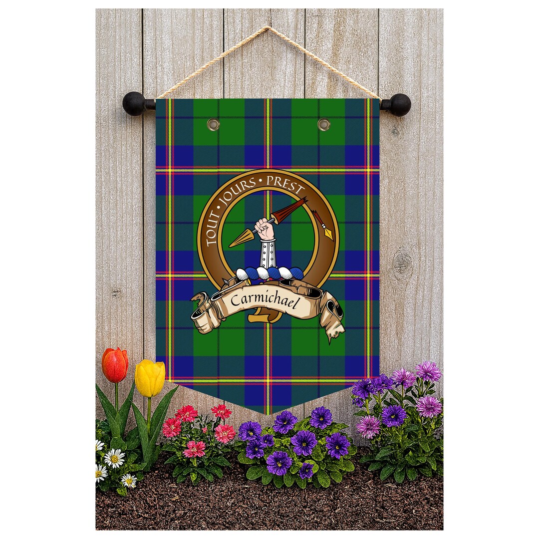 Carmichael Scottish Clan Crest Garden Flag – Scottish Tartan Canvas ...