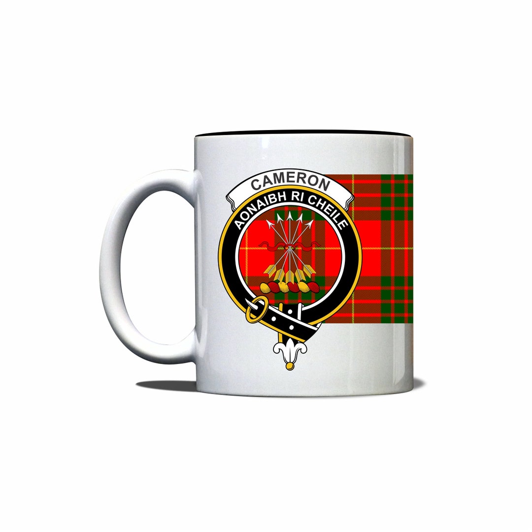 Cameron Scottish Clan Tartan Crest Motto Mug - Etsy