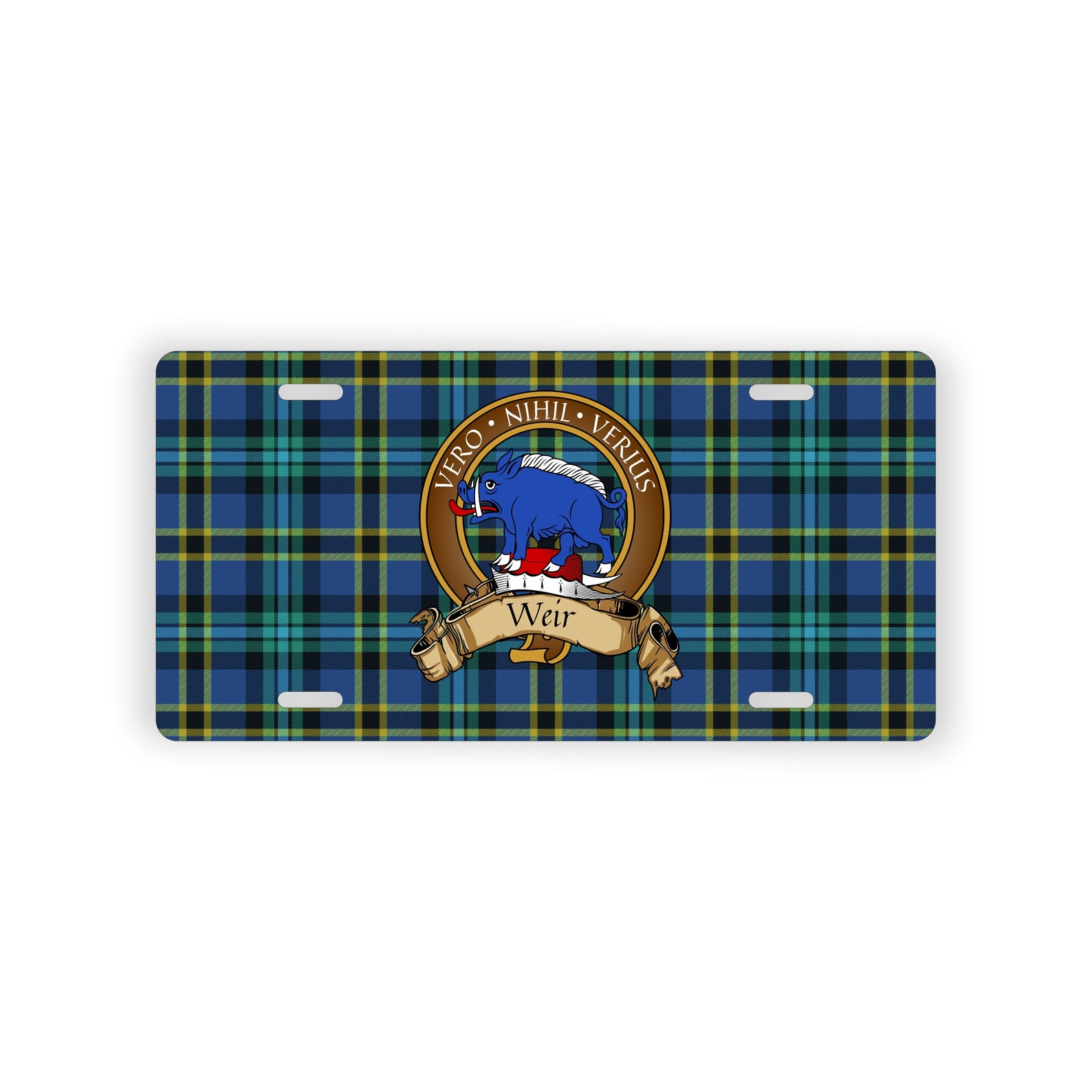Weir Scottish Clan Tartan Crest Novelty License Plate - Etsy Canada