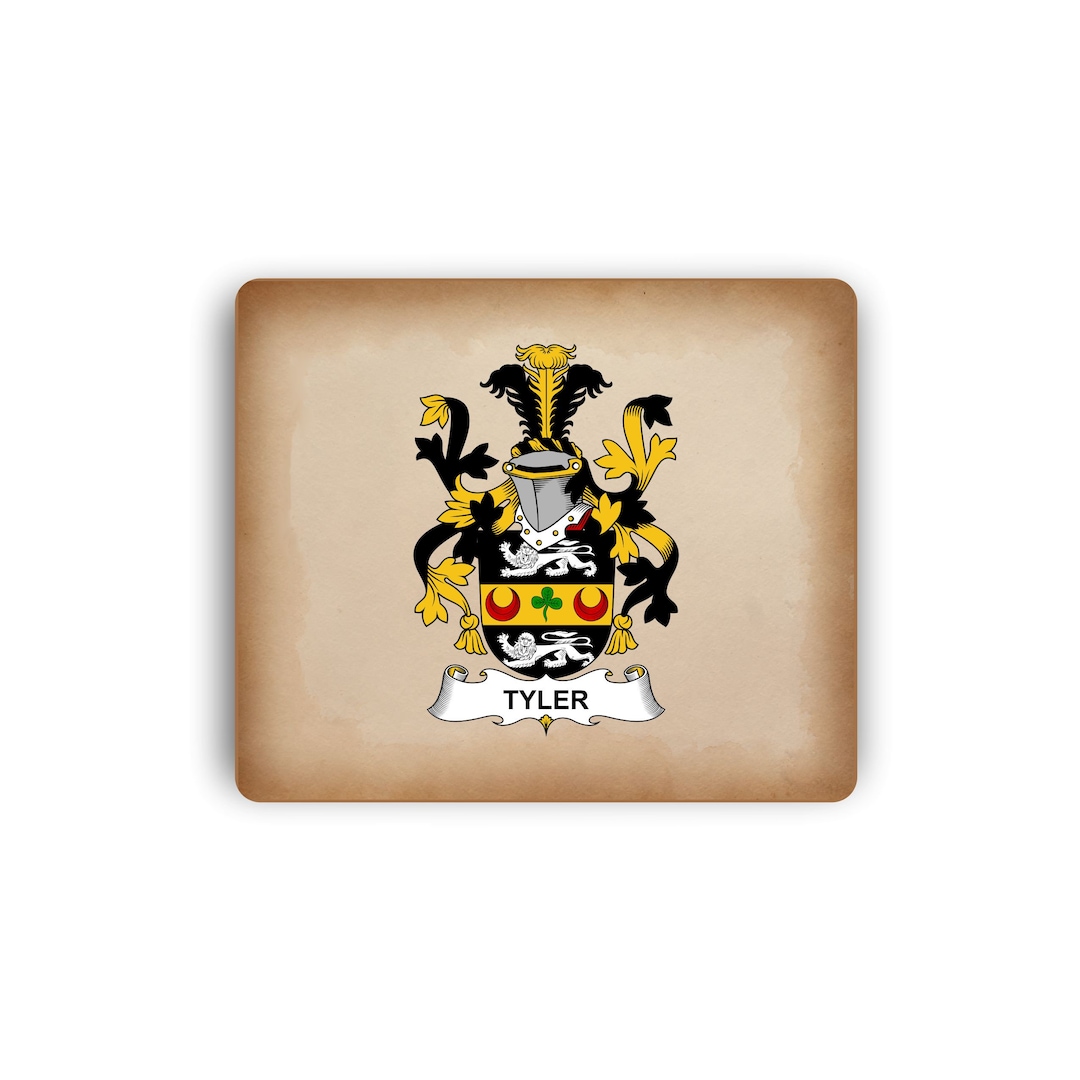 Tyler Family Crest Parchment Print Natural Rubber Computer Mouse Pad - Etsy