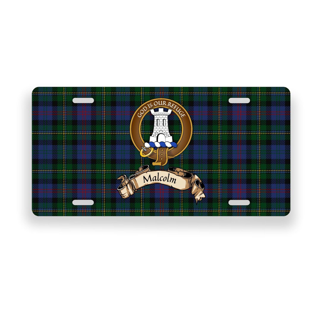 Malcolm Scottish Clan Tartan Crest Novelty License Plate - Etsy