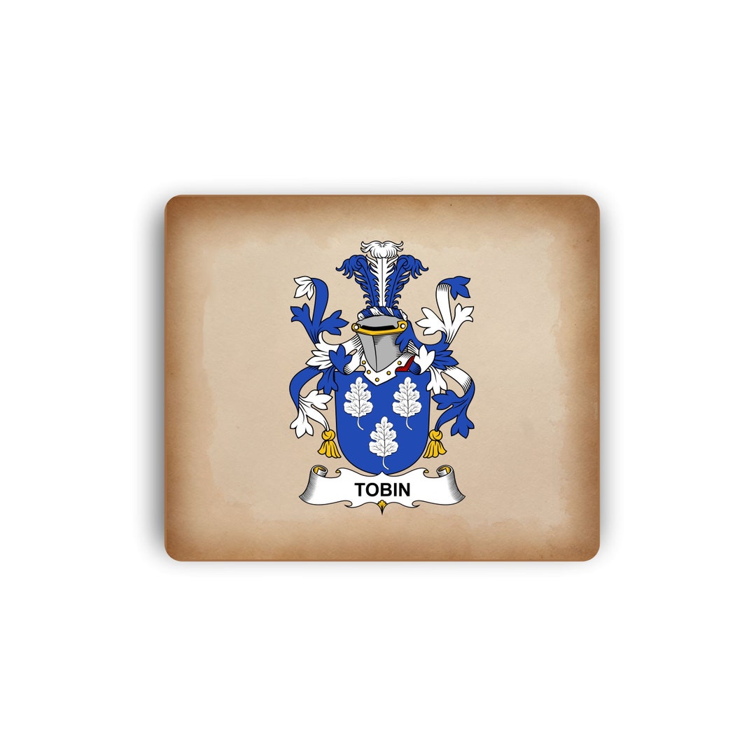 Tobin Family Crest Parchment Print Natural Rubber Computer Mouse Pad - Etsy