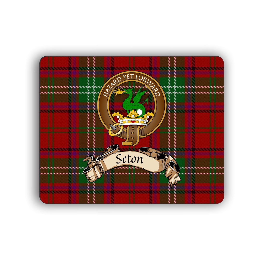 Seton Scottish Clan Tartan Crest Computer Mouse Pad - Etsy