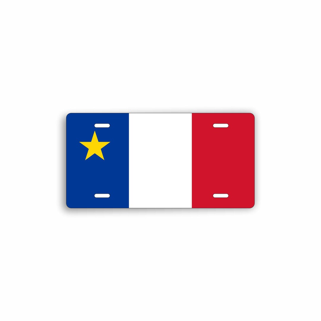 Acadian Flag Novelty License Plate - Aluminum Plate - Sublimation Print ...