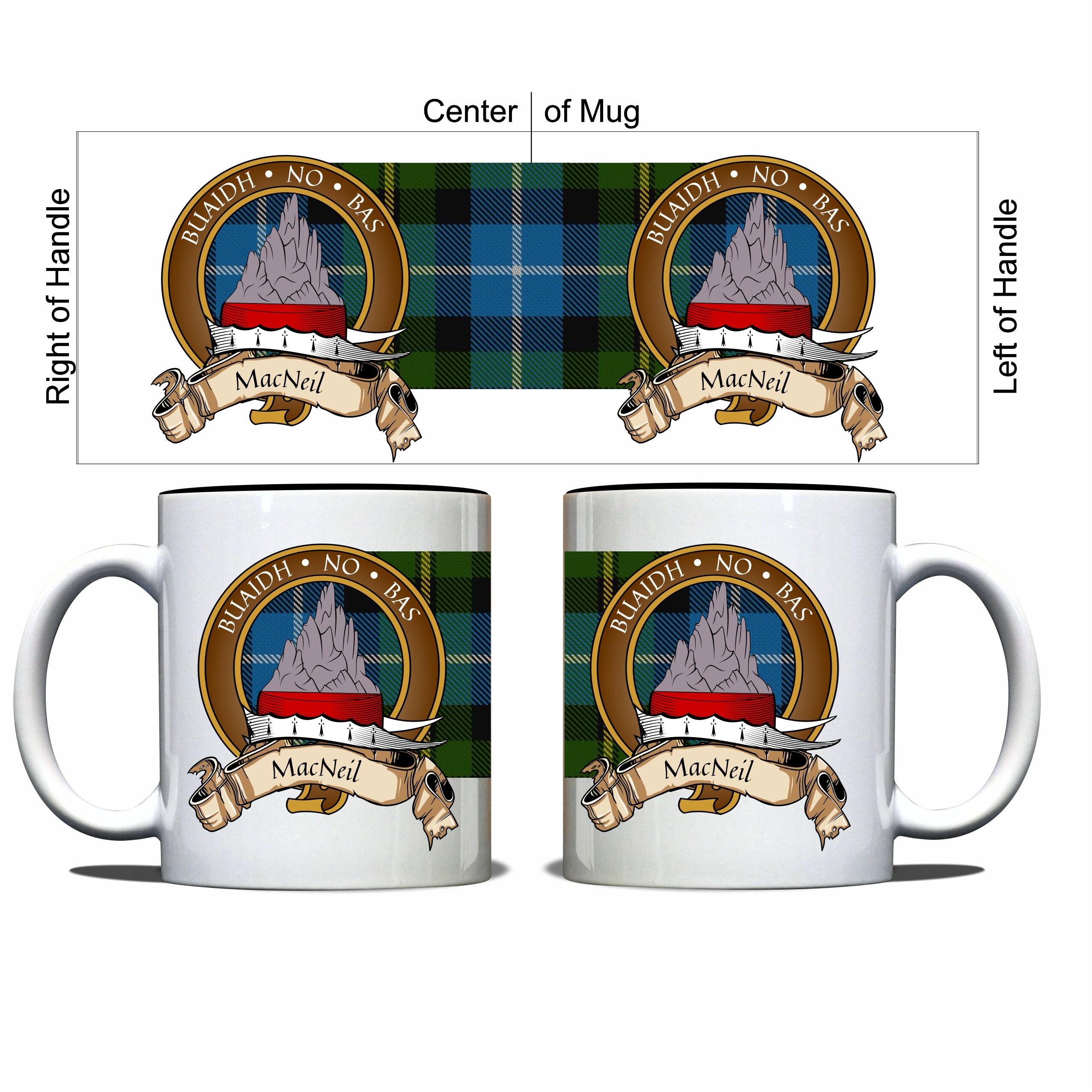 MacNeil of Barra Scottish Clan Tartan Crest Motto Mug | Etsy