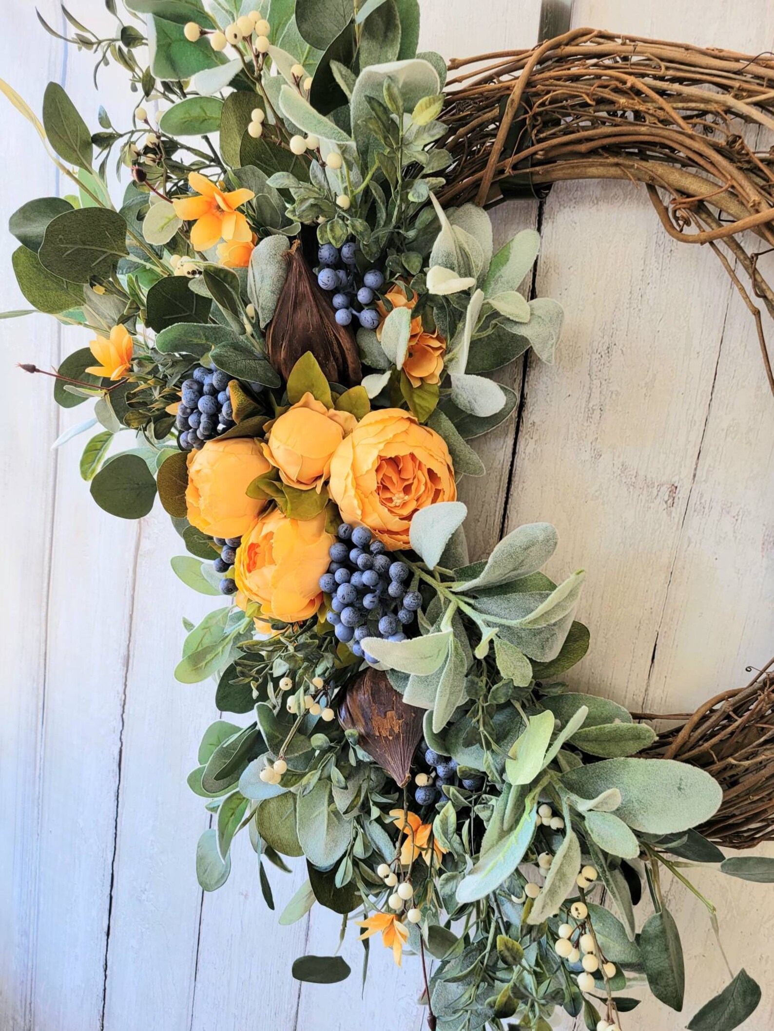 Kahmila Spring Peony Wreath Summer Peony Wreath Eucalyptus - Etsy