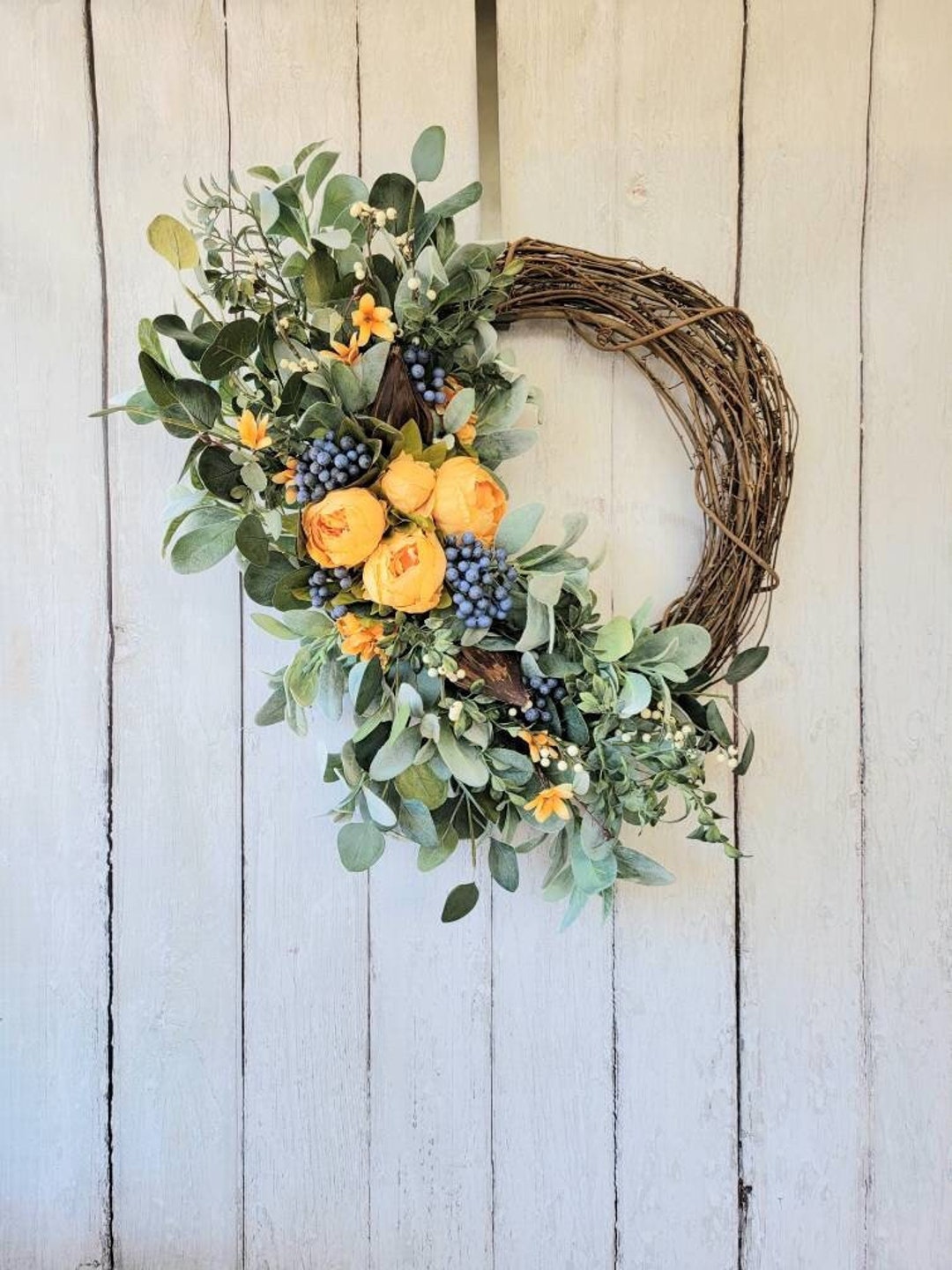 Kahmila, Spring Peony Wreath, Summer Peony Wreath, Eucalyptus Farmhouse ...