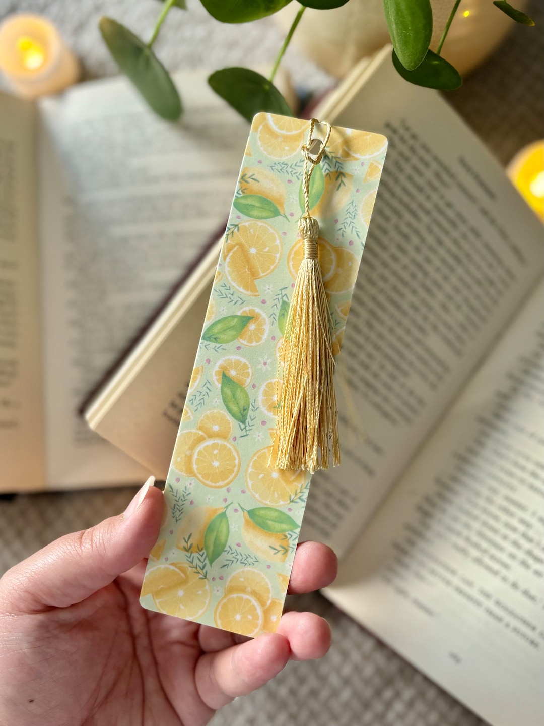 Lemon Bookmark: Handmade Cottagecore Illustration With Tassel - Etsy UK
