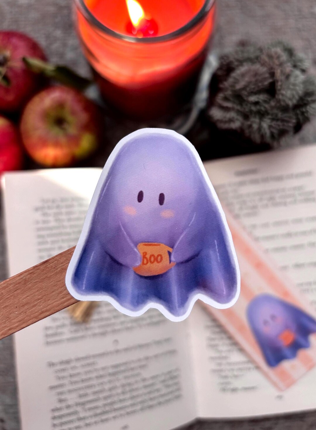 Cute Ghost Sticker – Kawaii Halloween Vinyl Decal, Spooky Aesthetic ...