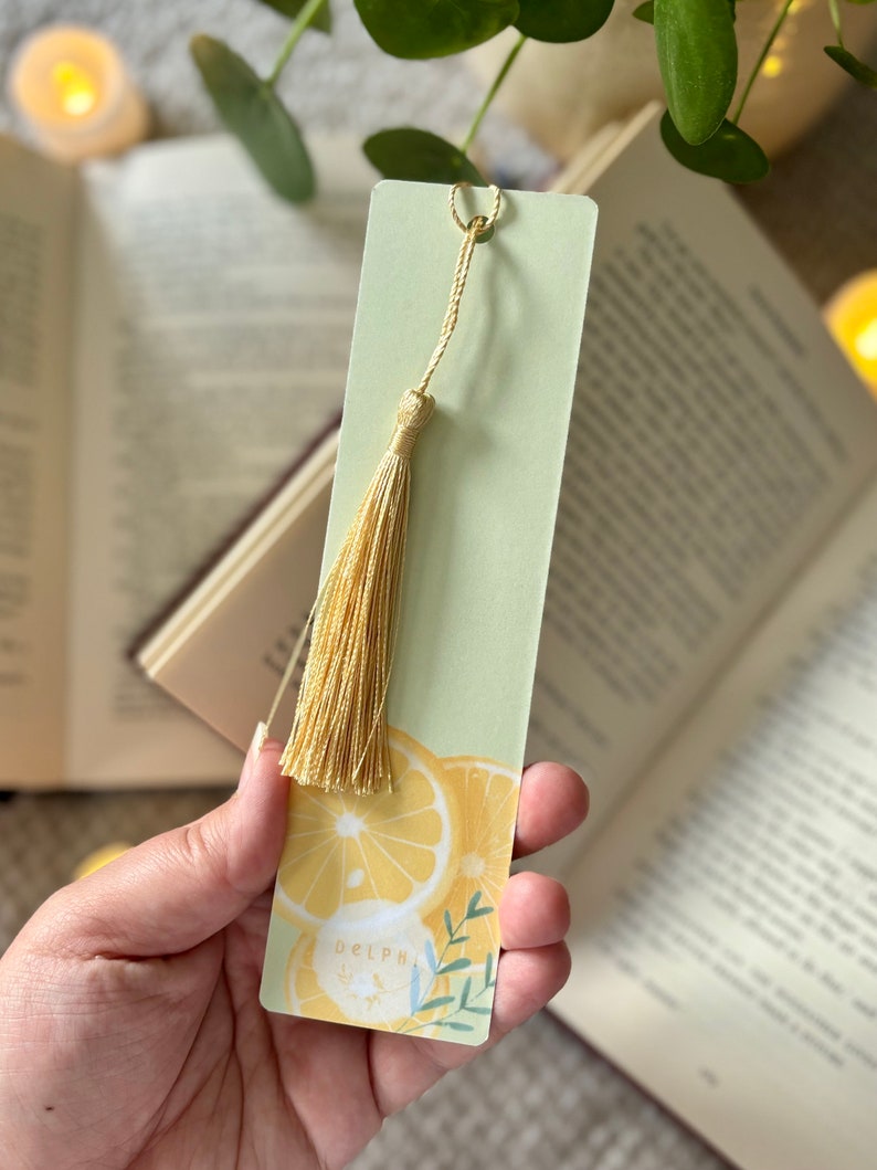 Lemon Handmade Bookmark, Mediterranean Style Illustration Cottagecore ...