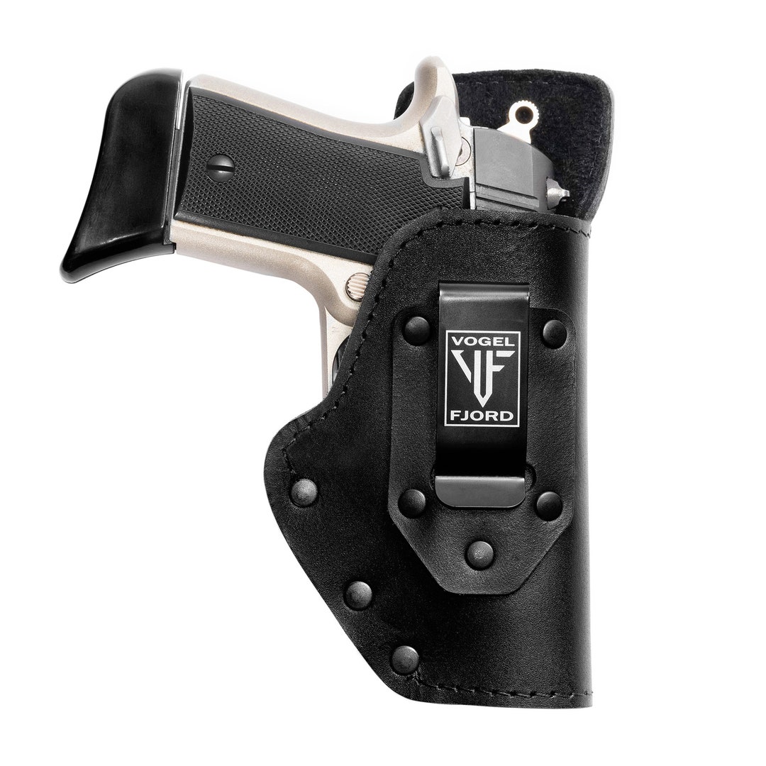 Leather Gun Holster for Concealed Carry Black Holster IWB, OWB Designed ...