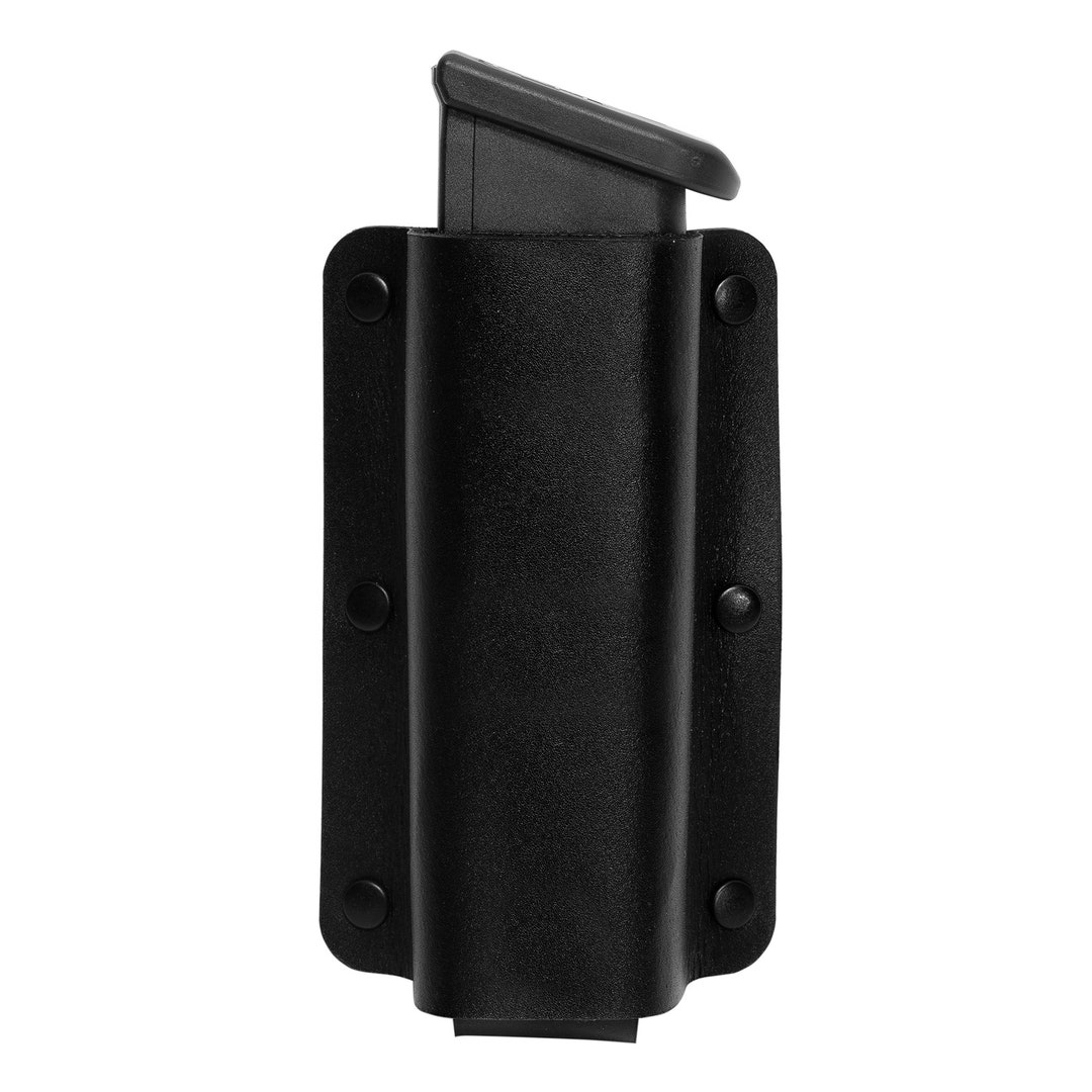 Single Stack .380 Black Leather Magazine Carrier Fits All the Most ...