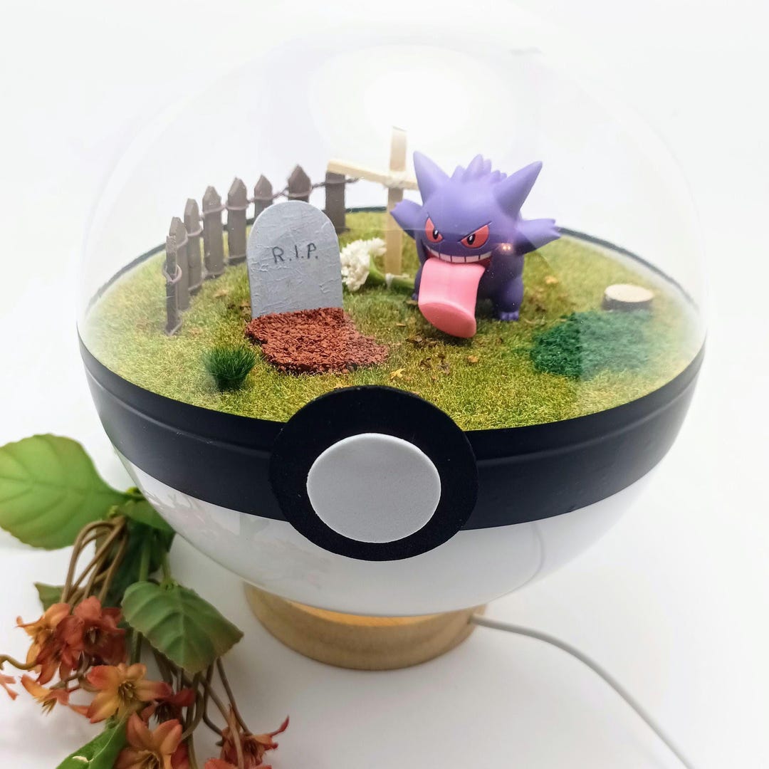Gengar Pokemon Terrarium "autumn Graveyard", Large Size (16 Cm/6.3 Inch ...