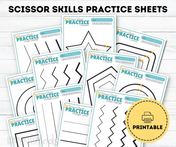Printable Scissor Practice Skills Activity Sheets Scissor - Etsy