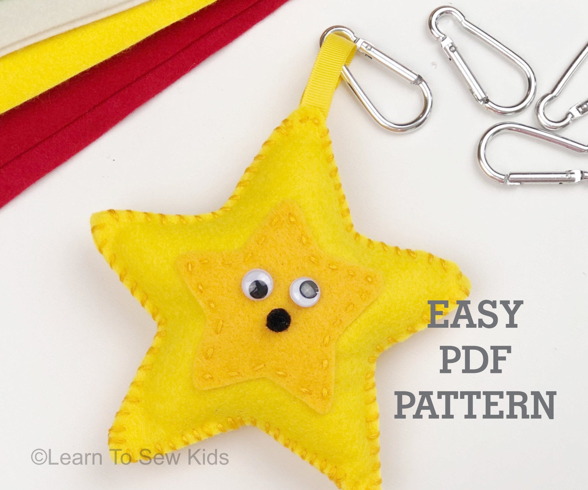Printable Felt Star Pattern, Hand Sewing Pattern, Star Pattern, Felt ...