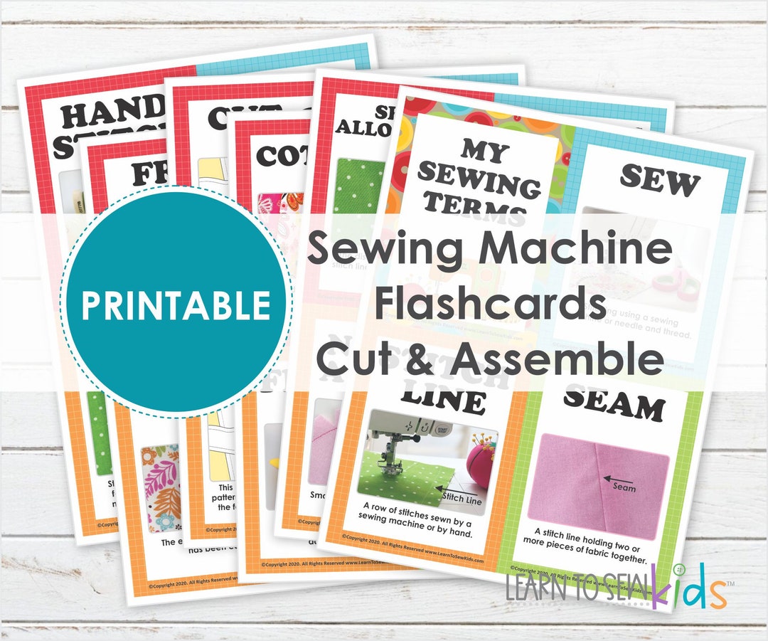 Printables Sewing Machine Flash Cards Sewing - Etsy