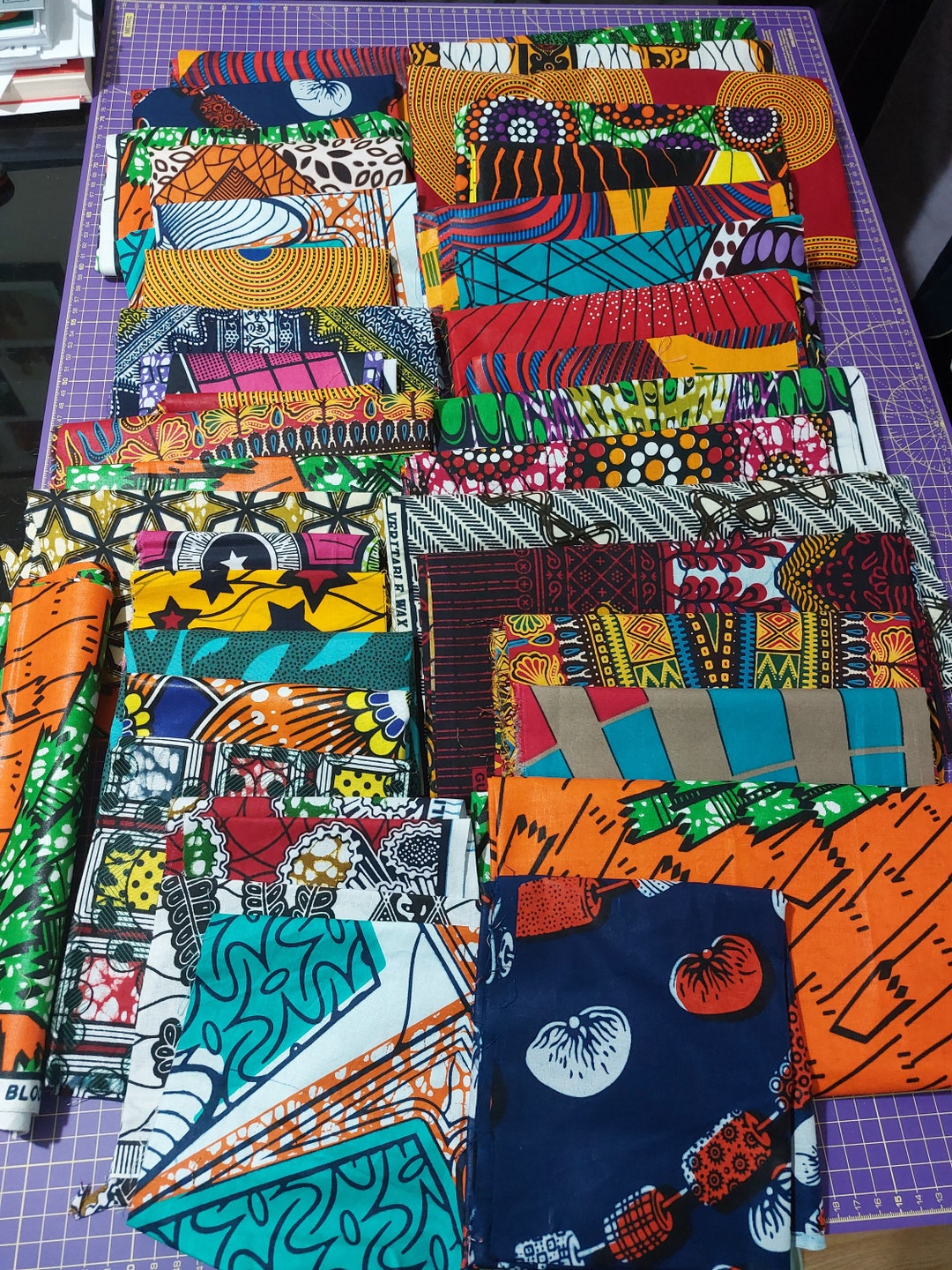 36 Ankara Fabric Scraps: African Fabric Wax Print Bundle for Crafts ...