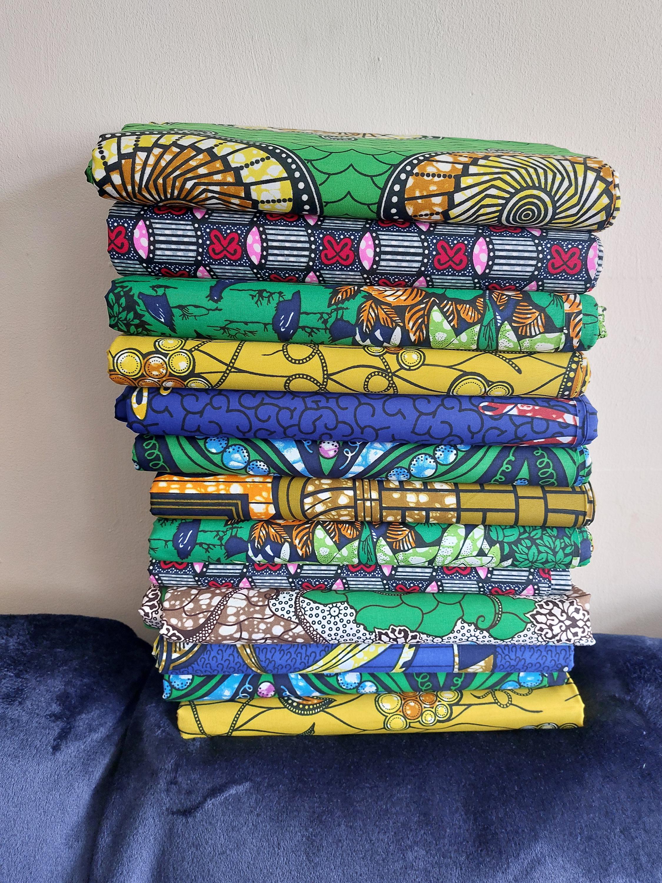 Ankara Fabric Scraps: African Wax Print Bundle, Craft Squares (24-pack ...