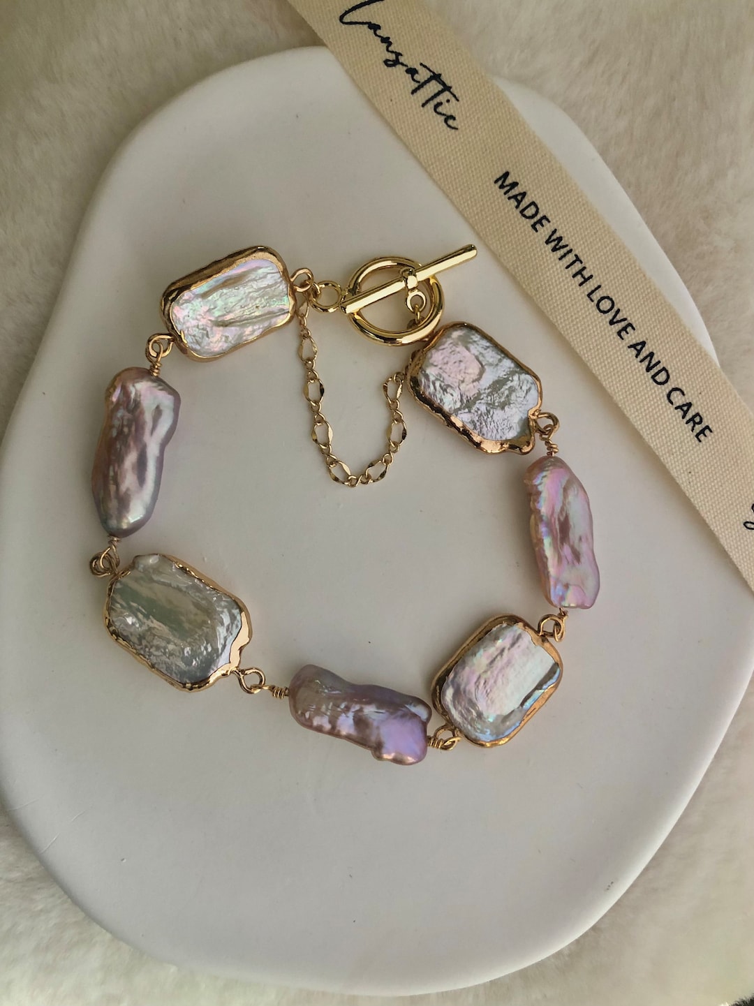 Freshwater Multiple-color Baroque Pearl Bracelet. Boho Pearl Bracelet ...