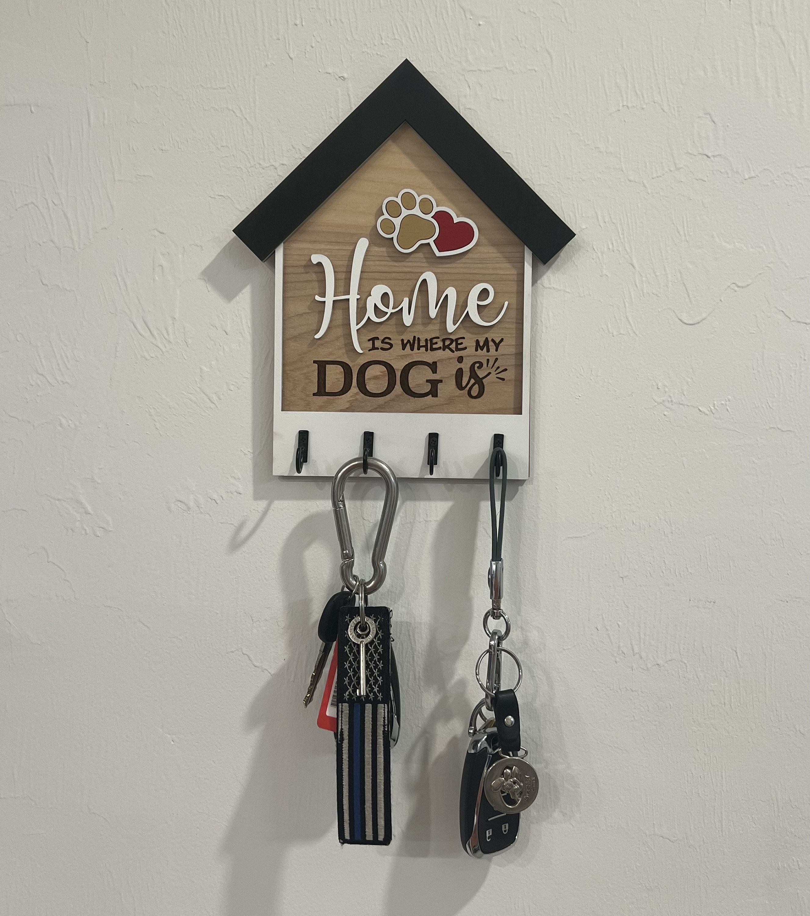 House is Where My Dog is Key Holder, Key Holder, Home, Car, Dog, Heart ...