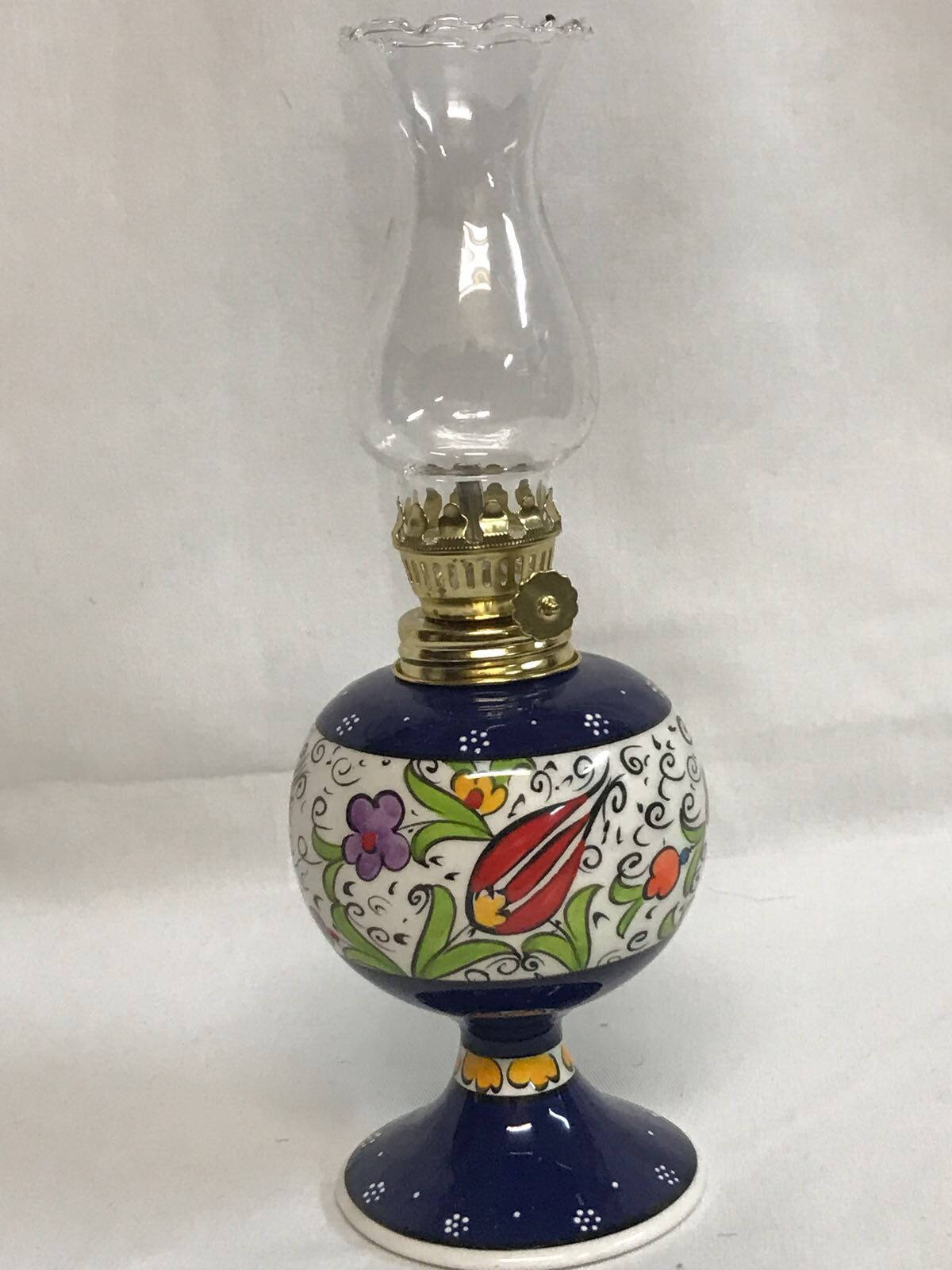 Hand Made and Hand Painted Turkish Ceramic Oil Lamp. Measures - Etsy