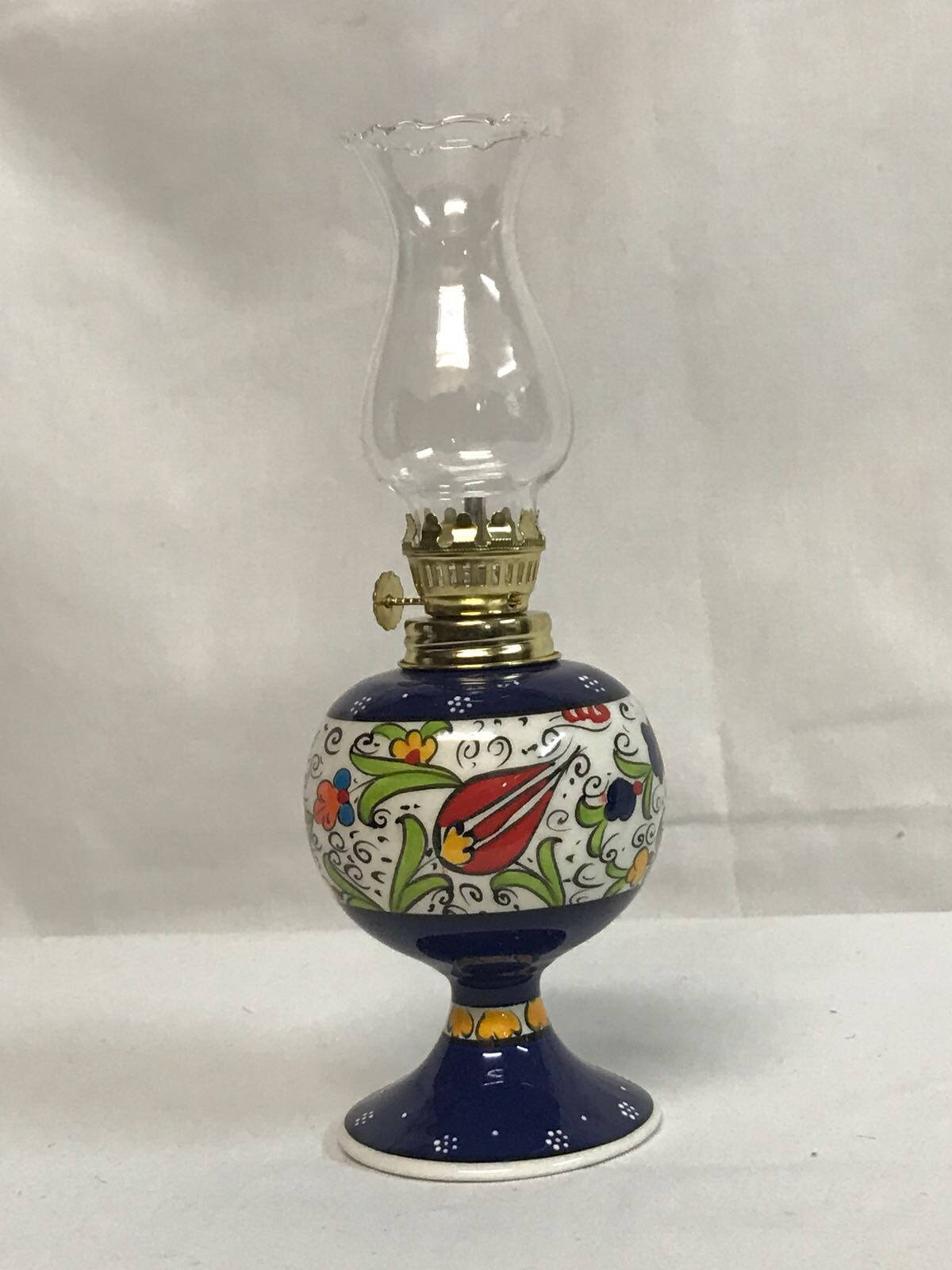 Hand Made and Hand Painted Turkish Ceramic Oil Lamp. Measures - Etsy