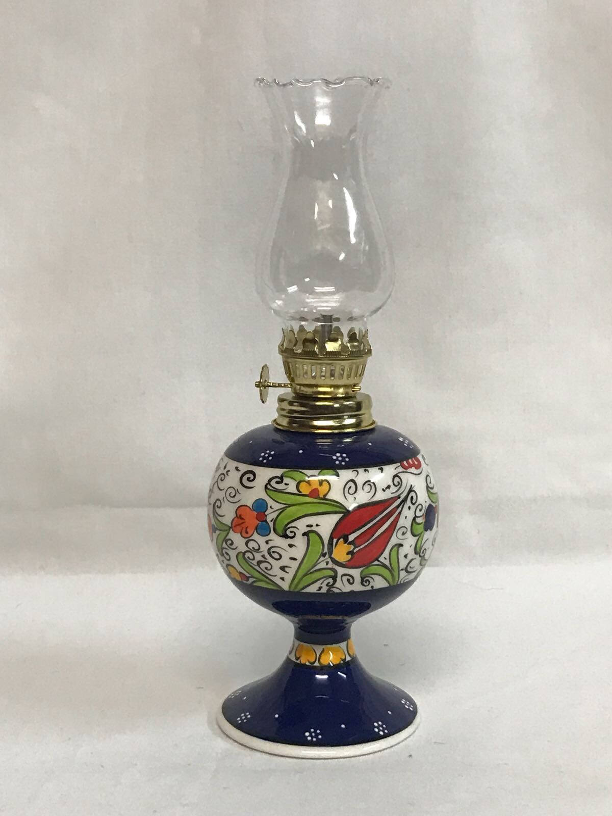 Hand Made and Hand Painted Turkish Ceramic Oil Lamp. Measures - Etsy
