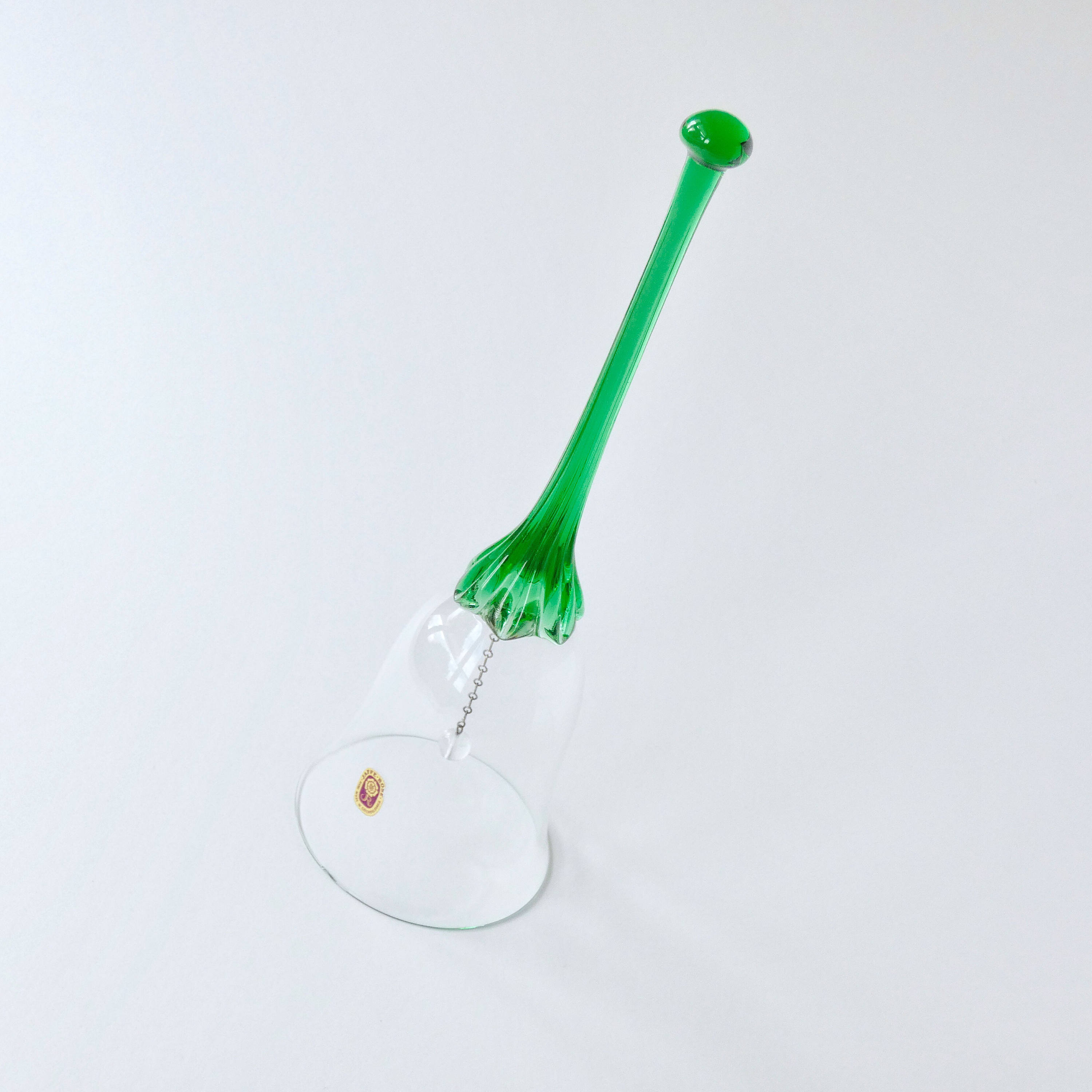 Vintage Jaffe Green Glass Bell, Green Glassware, Glass Bells, Glass ...