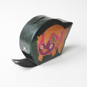 Vintage Fabric Fish Coin Box, Fabric Piggy Bank, Animal Coin Purse Box ...