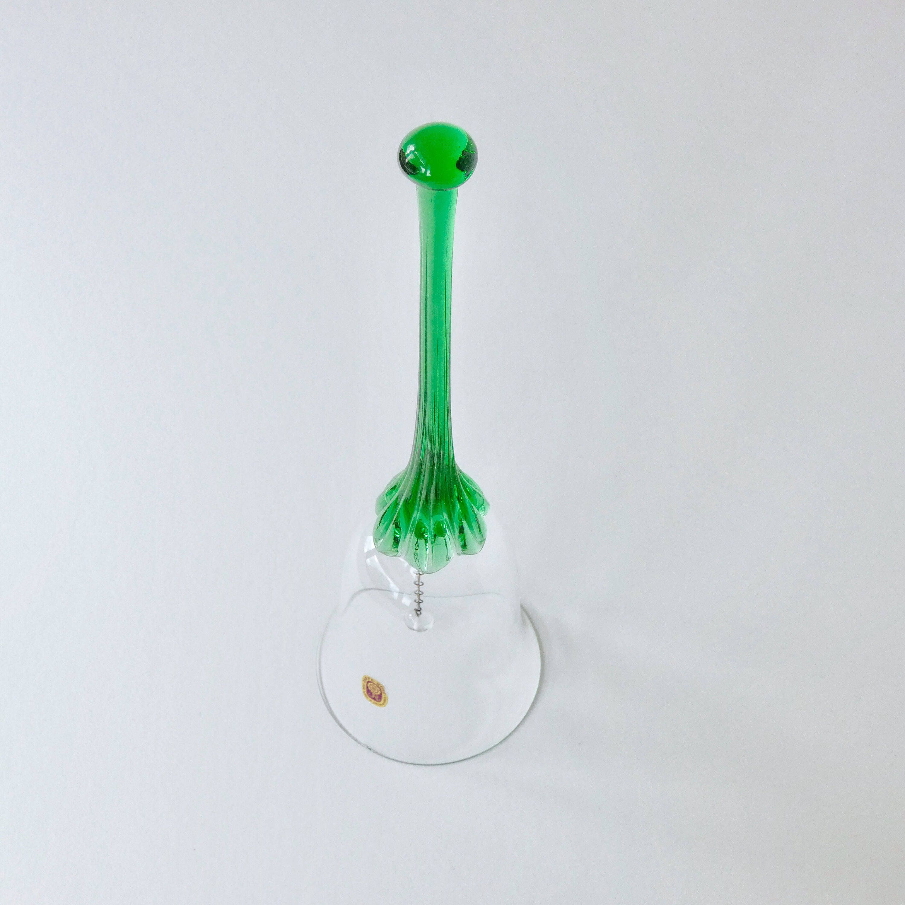 Vintage Jaffe Green Glass Bell, Green Glassware, Glass Bells, Glass ...