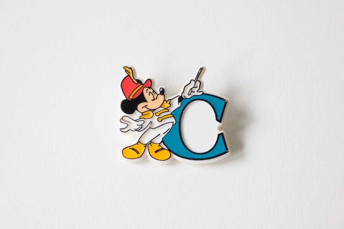 Vintage Disney Mickey Mouse Letter C Badge, Plastic Disney Mickey Mouse ...