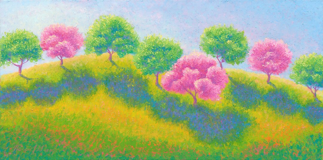 Print - Spring Shadows, Palette Knife & Finger Painting, Impressionist ...