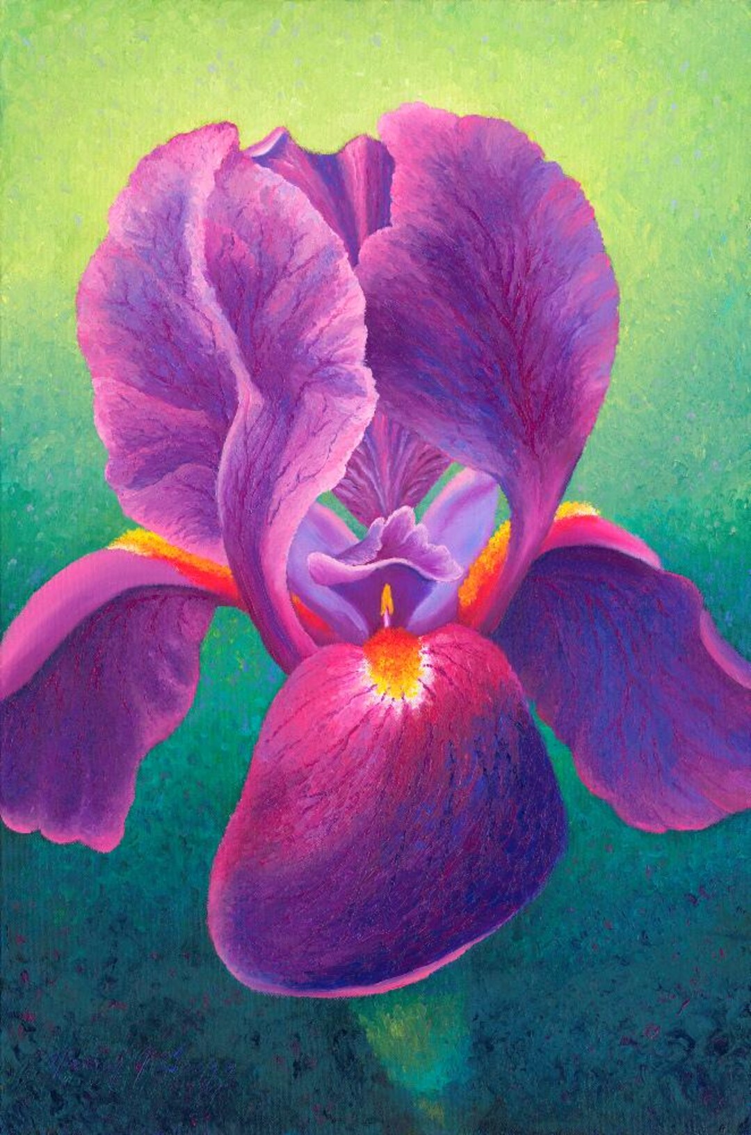 Print - Colorful Impressionist Art, Iris for Iris Scott, Impressionist ...